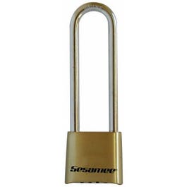 Long-Shackle Combination Lock, 4-Dial, Brass - Steubenville, OH - M&M ...