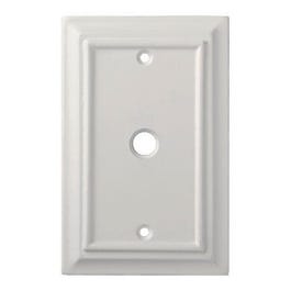 Coax Wall Plate, 1-Gang, Wood Architectural, White MDF Material ...