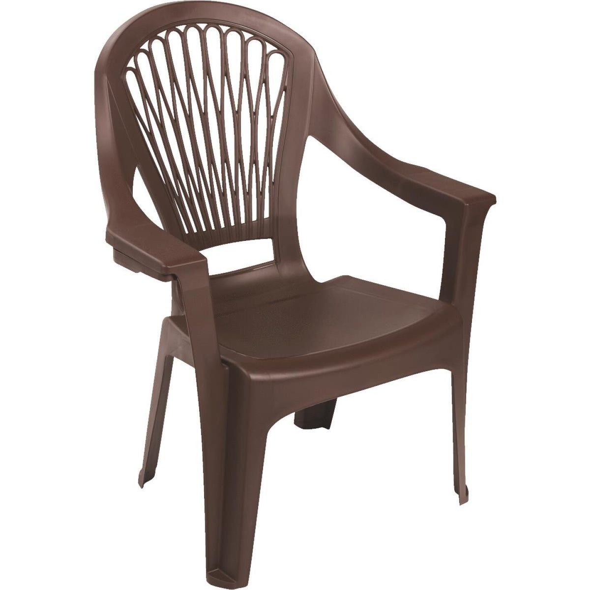 Adams Big Easy Earth Brown Resin High Back Stackable Chair ...